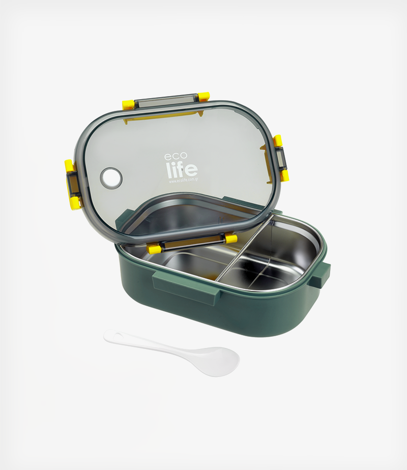 Ecolife Forest Green Φαγητοδοχείο 900ml | Με χώρισμα | Tiny Toes