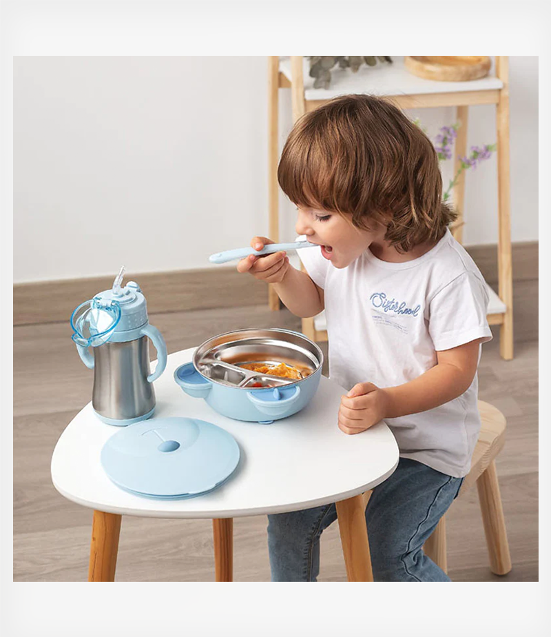 Kiokids Θερμικό Δοχείο Φαγητού Ανοξείδωτο Blue Bear 450ml | Tiny Toes