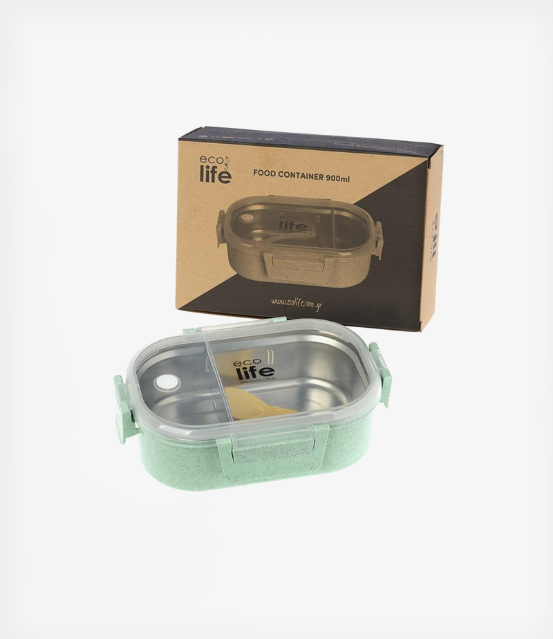 Ecolife Light Green Φαγητοδοχείο 900ml | Με χώρισμα | Tiny Toes