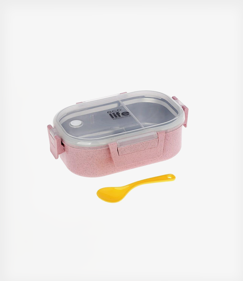 Ecolife Pink Φαγητοδοχείο 900ml | Με χώρισμα | Tiny Toes