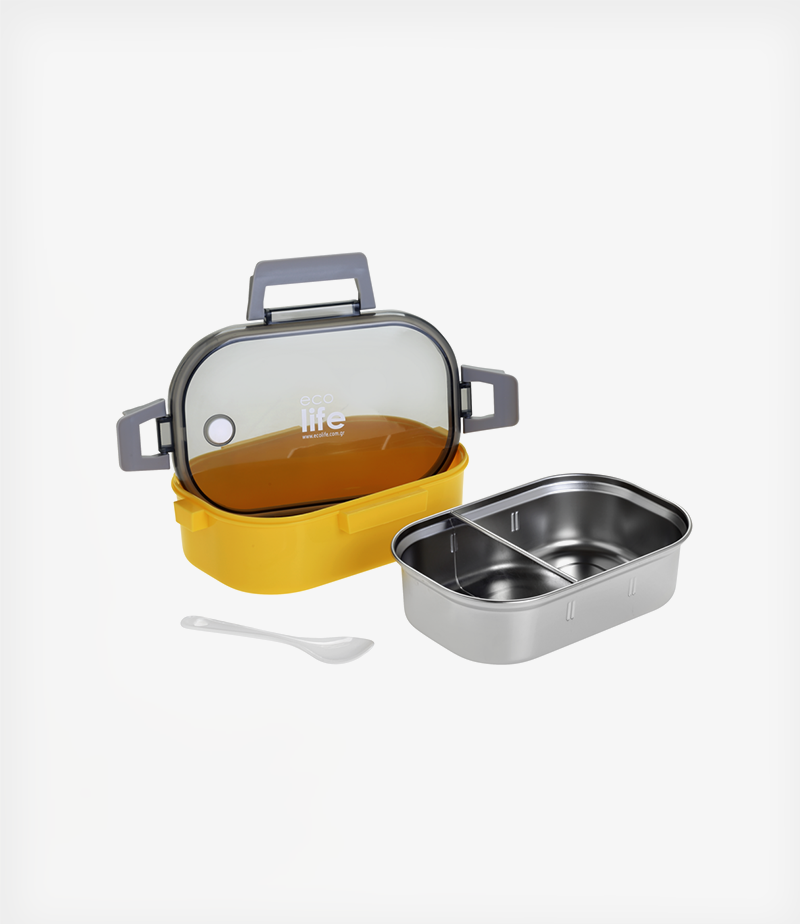 Ecolife Yellow Φαγητοδοχείο 900ml | Με χώρισμα | Tiny Toes