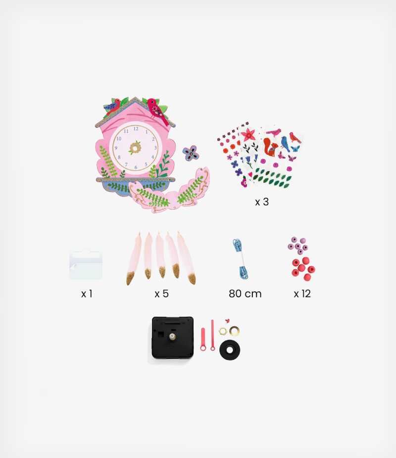 Djeco DIY Φτιάχνω - Ρολόι Τοίχου "Πουλάκια" | Tiny Toes